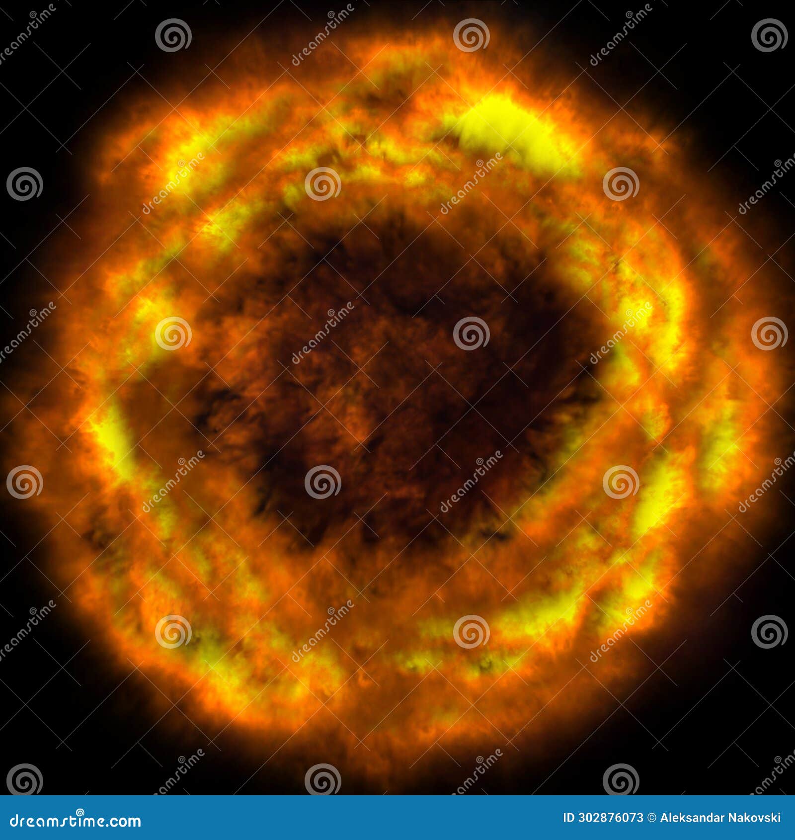 Fire Ball Explosion in Space Stock Illustration - Illustration of burst ...