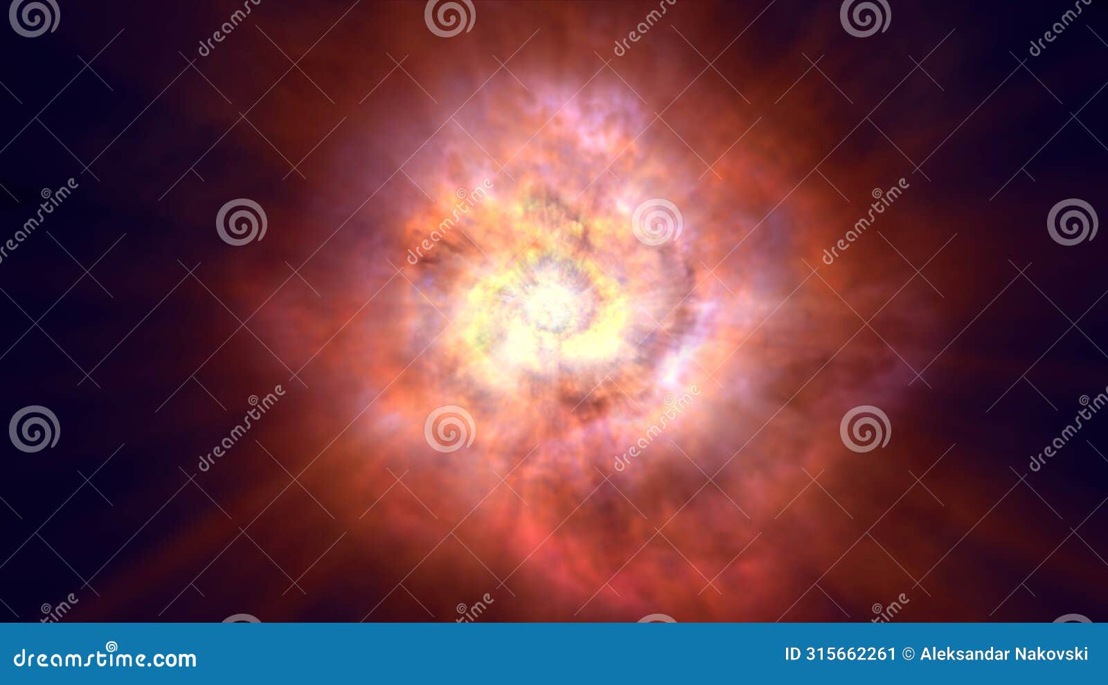 Fire Ball Explosion in Space Stock Illustration - Illustration of flame ...