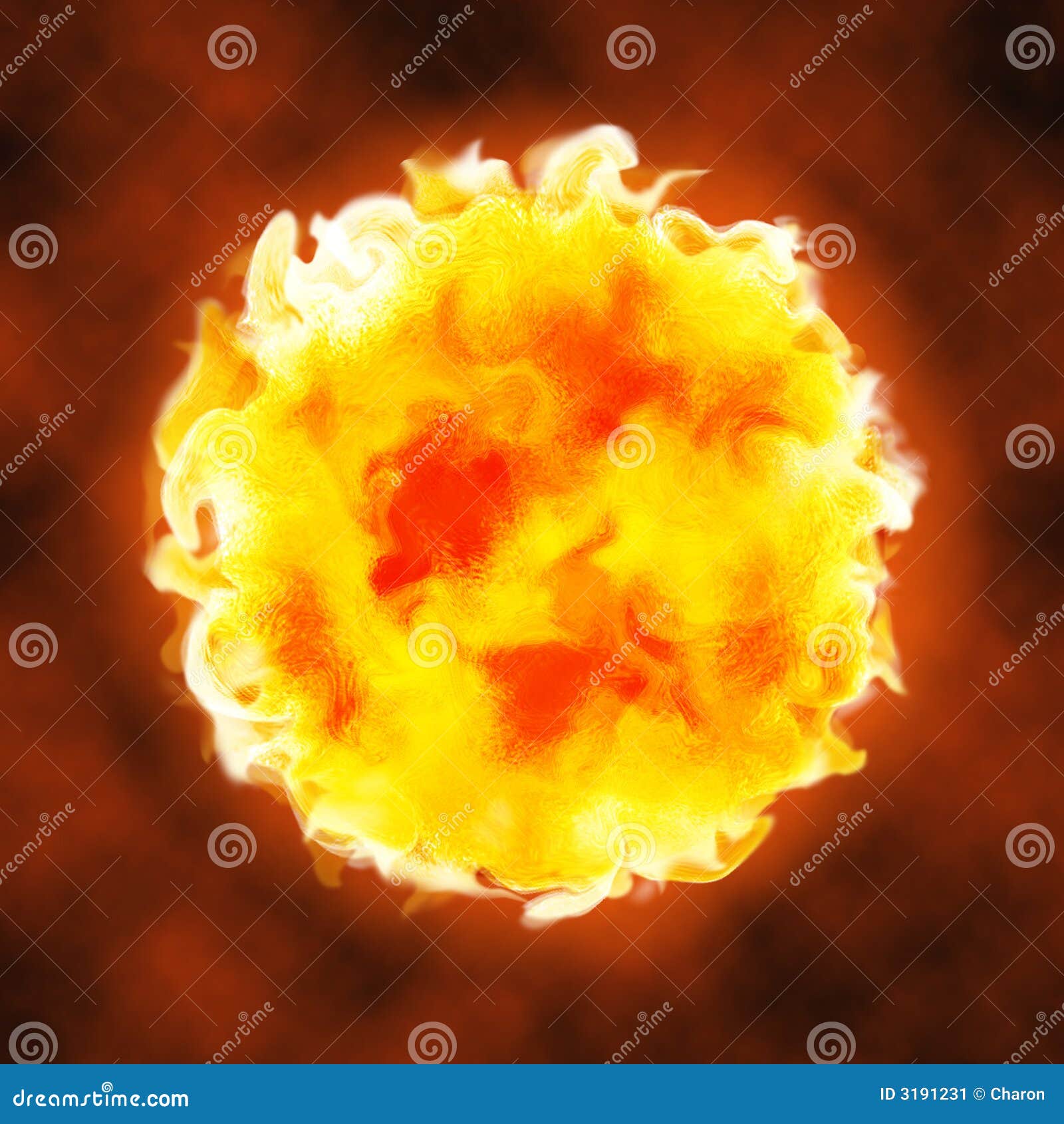 Fire Ball Explosion Sphere Hot Licking Flame Stock Illustration ...