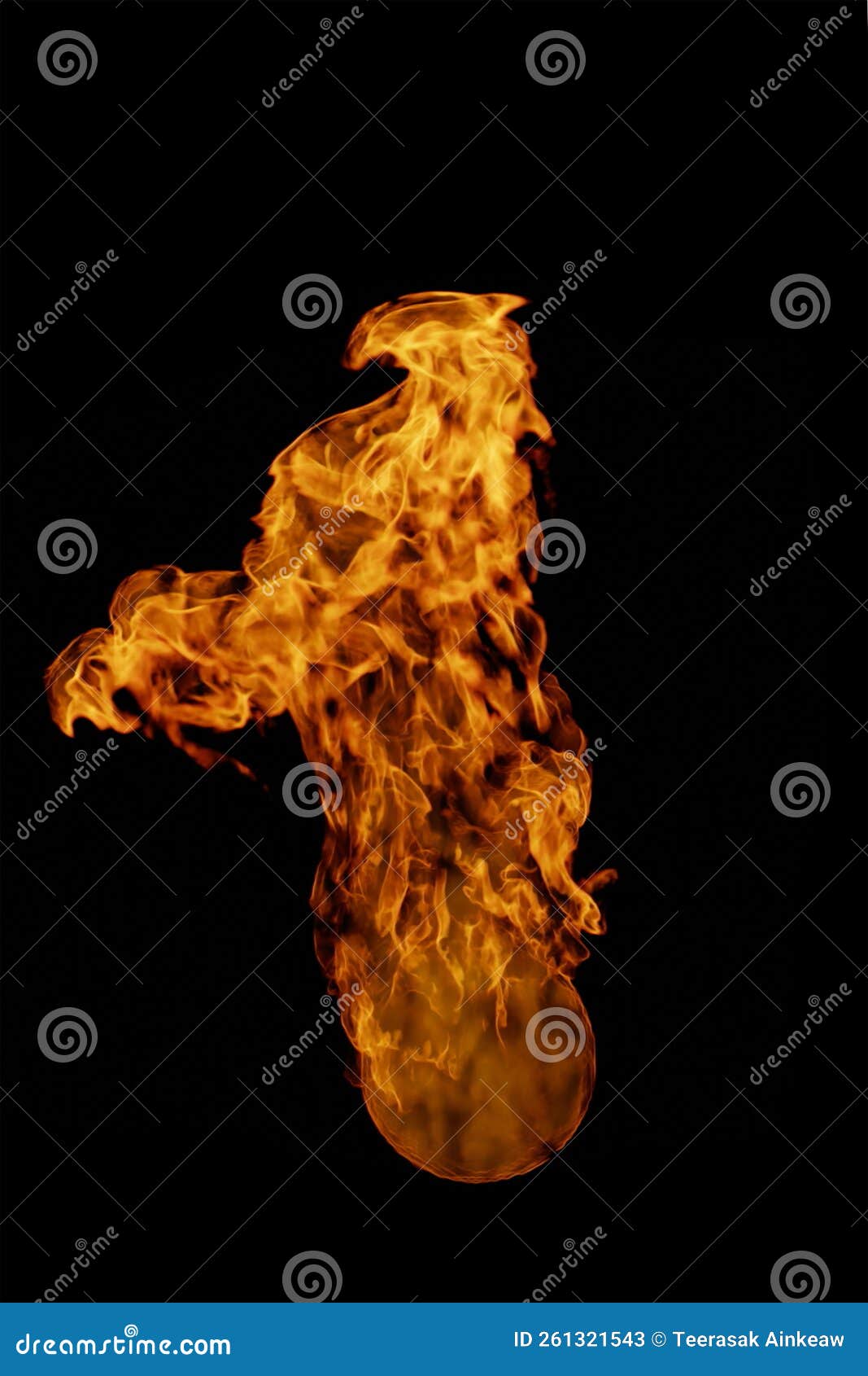 Fire Ball with Free Space for Text. Fireball on Black Background Close ...