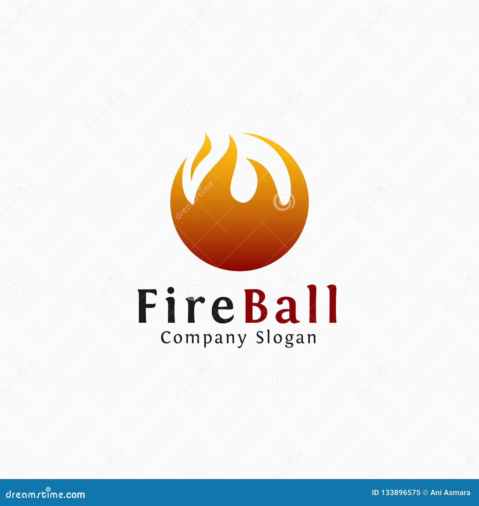 Fire Ball Logo Template stock vector. Illustration of company - 133896575