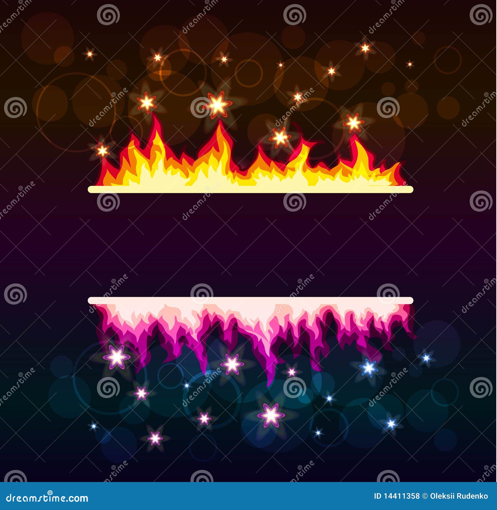 Fire banner stock vector. Illustration of colored, flowing - 14411358