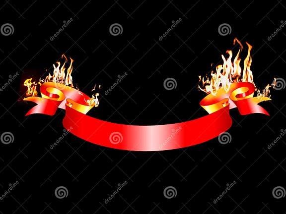 Fire banner stock illustration. Illustration of bonfire - 15934403