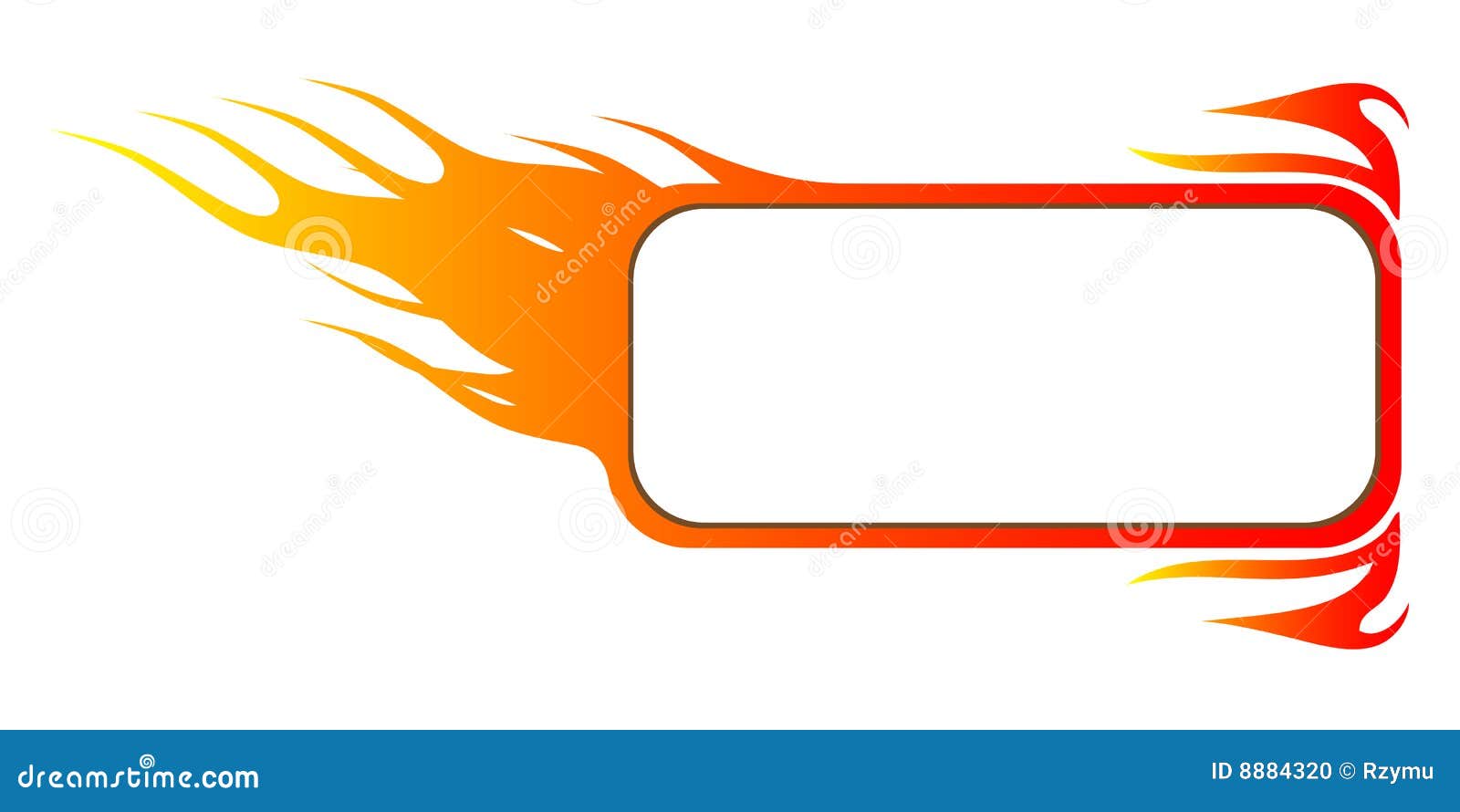 Fire Banner. Flame Border Blazing Silhouette Or Eternal Flames. Hell ...