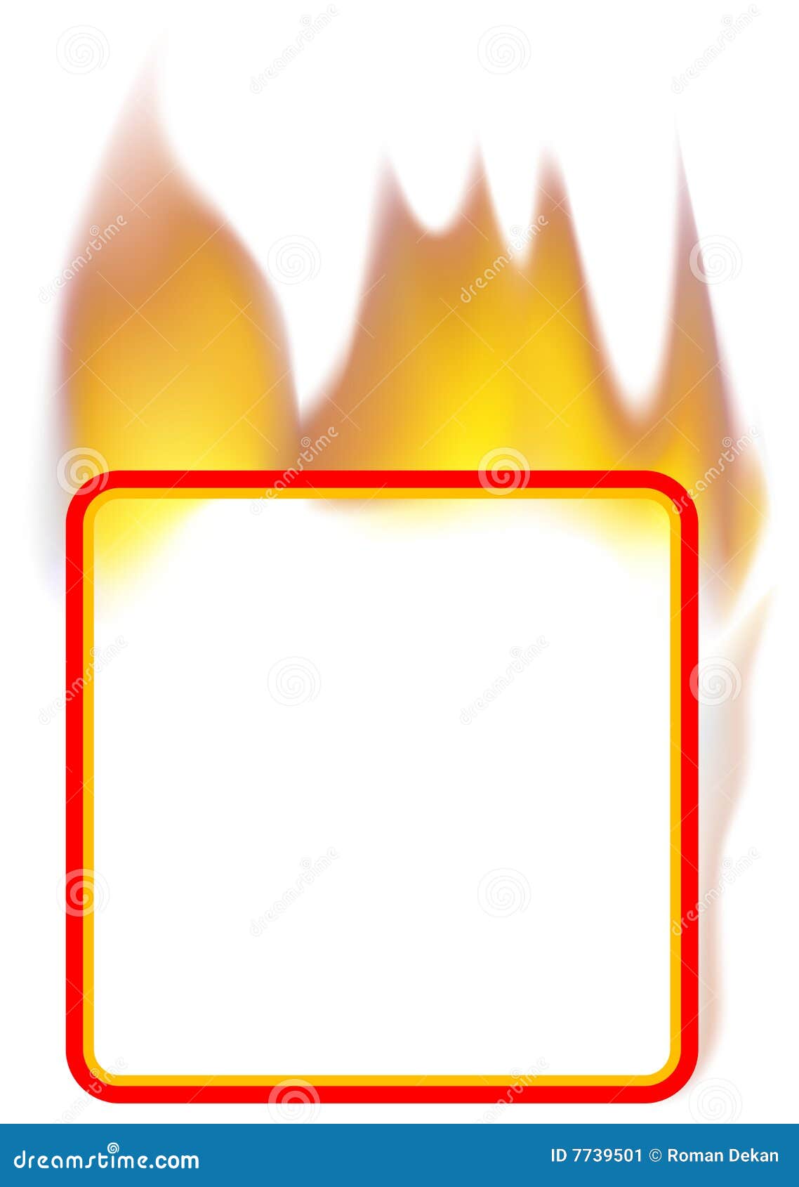 Fire Banner - square stock vector. Illustration of banner - 7739501