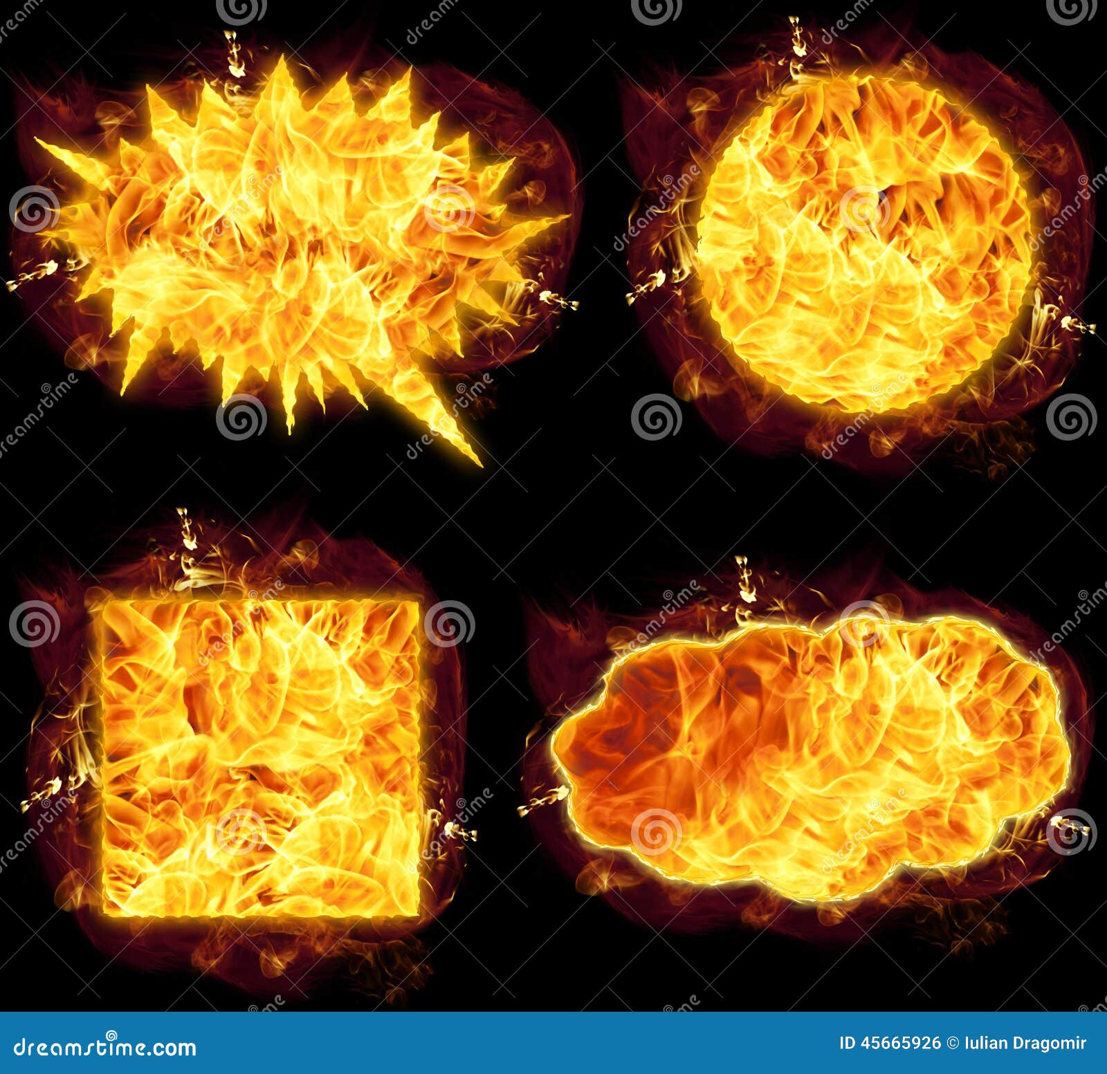 Fire Banners (badges) stock illustration. Illustration of explosive ...