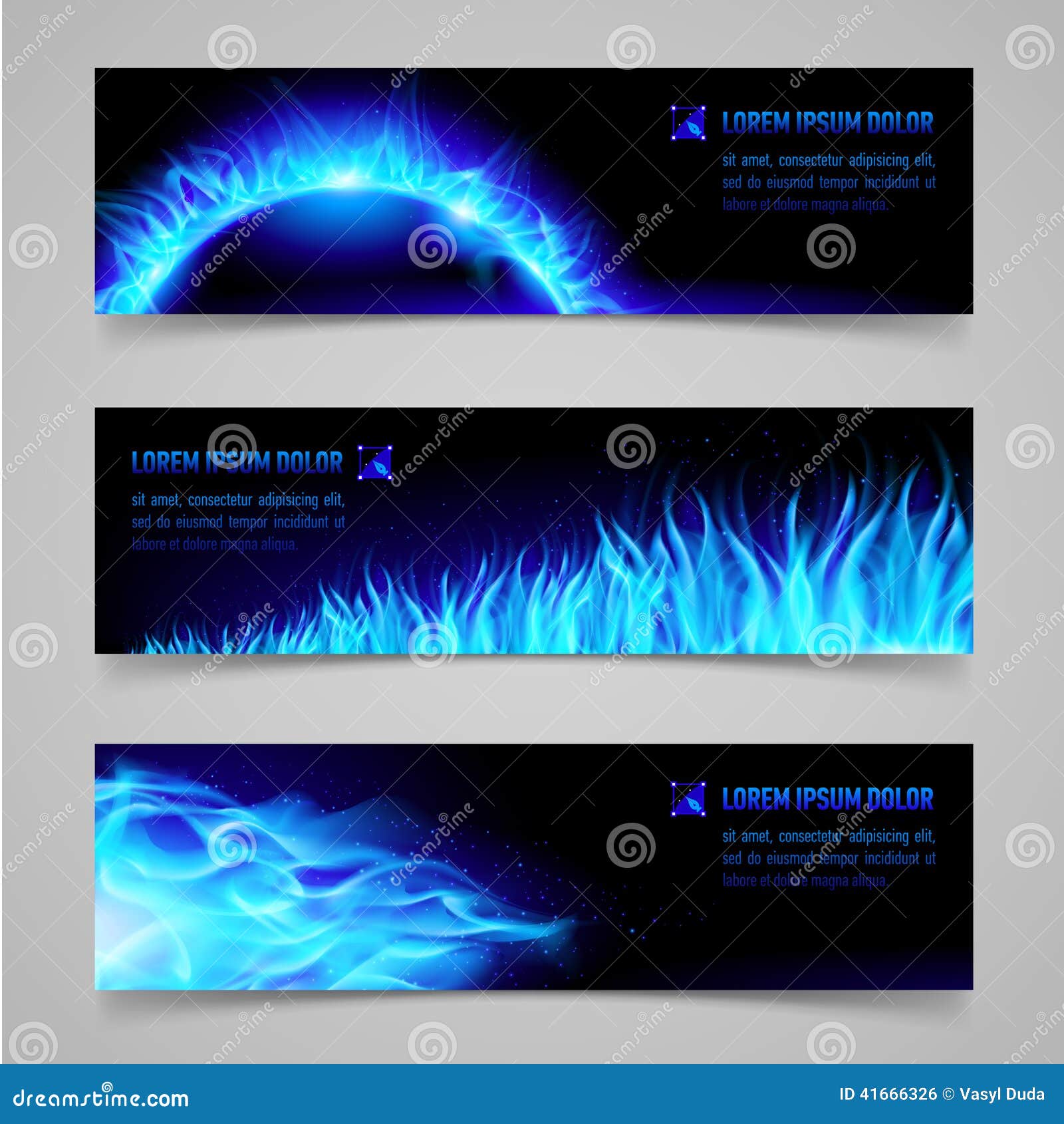 Fire banners stock vector. Illustration of fiery, design - 41666326