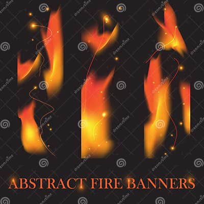 Fire Banners Vector Background Stock Vector - Illustration of artistic ...