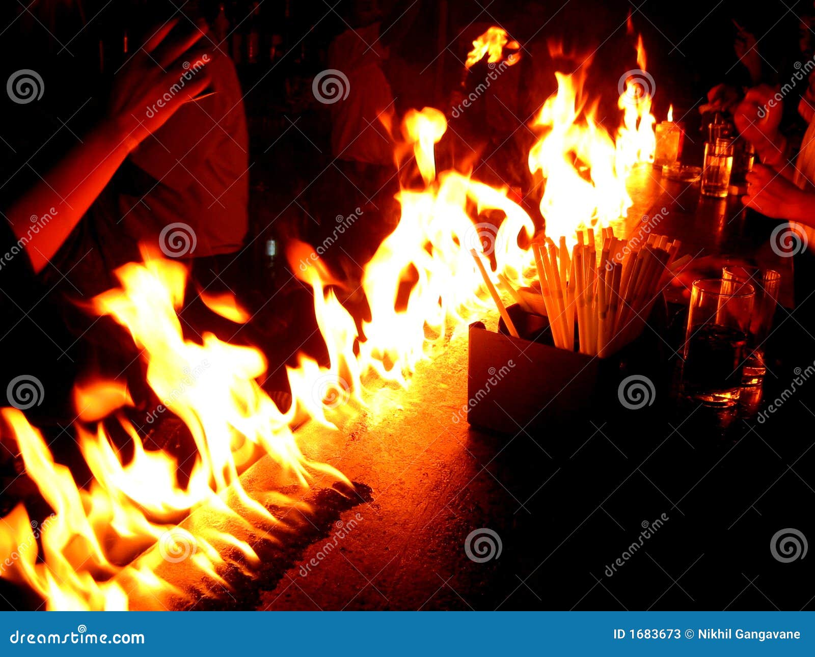 Fire In The Bar Stock Photos - Image: 1683673