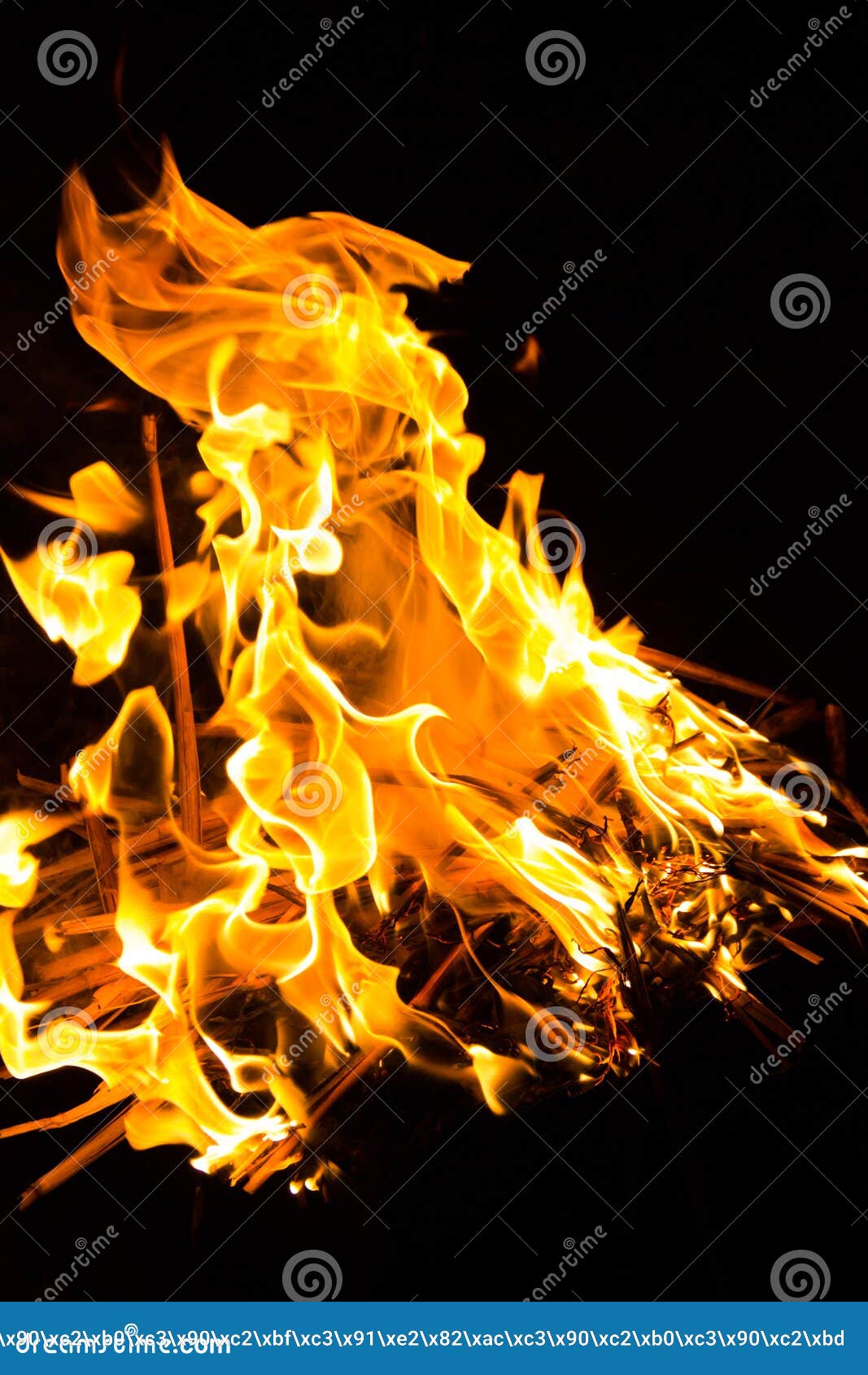 Fire in the Brazier on a Dark Night Stock Image - Image of glow ...
