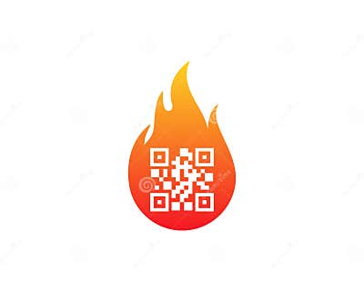 Fire Barcode Icon Logo Design Element Stock Vector - Illustration of ...
