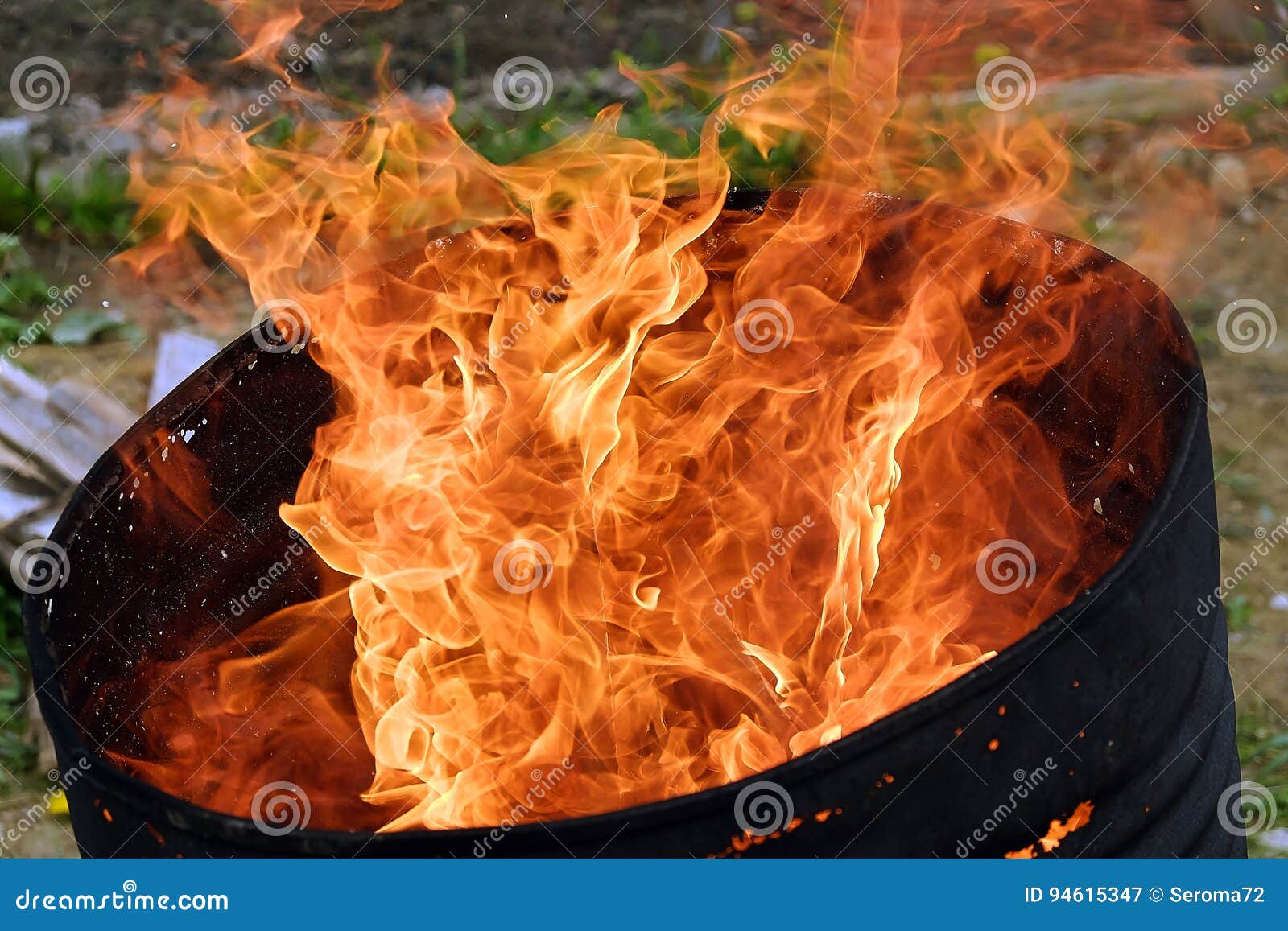 Fire in a barrel stock image. Image of flame, fire, inferno - 94615347