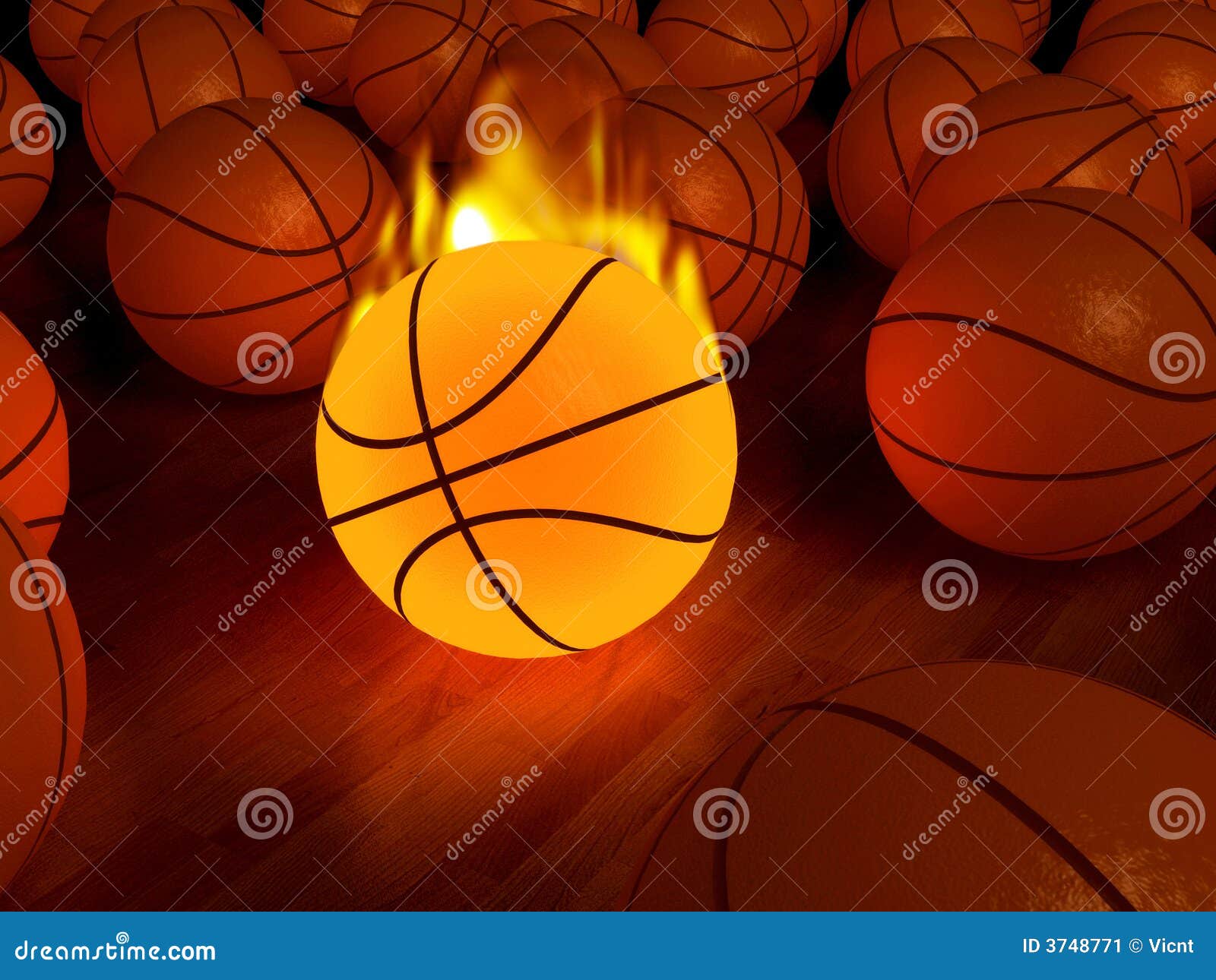 Fire basketball glow ball stock illustration. Illustration of ...