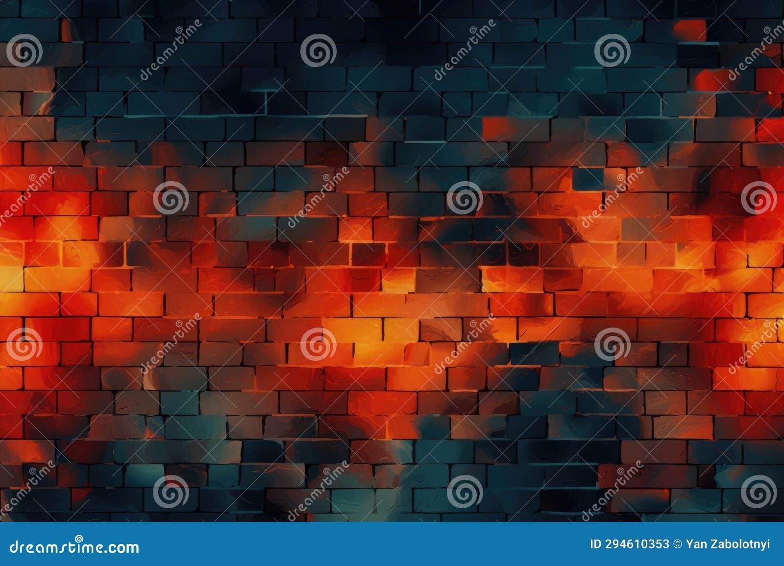 Fire Beautiful Brick Wall Texture Background Stock Illustration ...