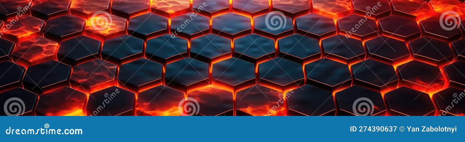 Fire Beautiful Hexagonal Tiles Texture Background. Generative AI Stock ...
