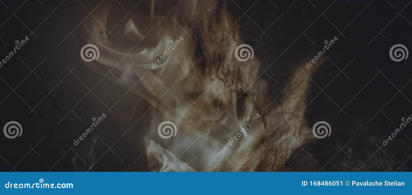 Fire Behind a Dirty Glass in the Fireplace Stock Image - Image of close ...