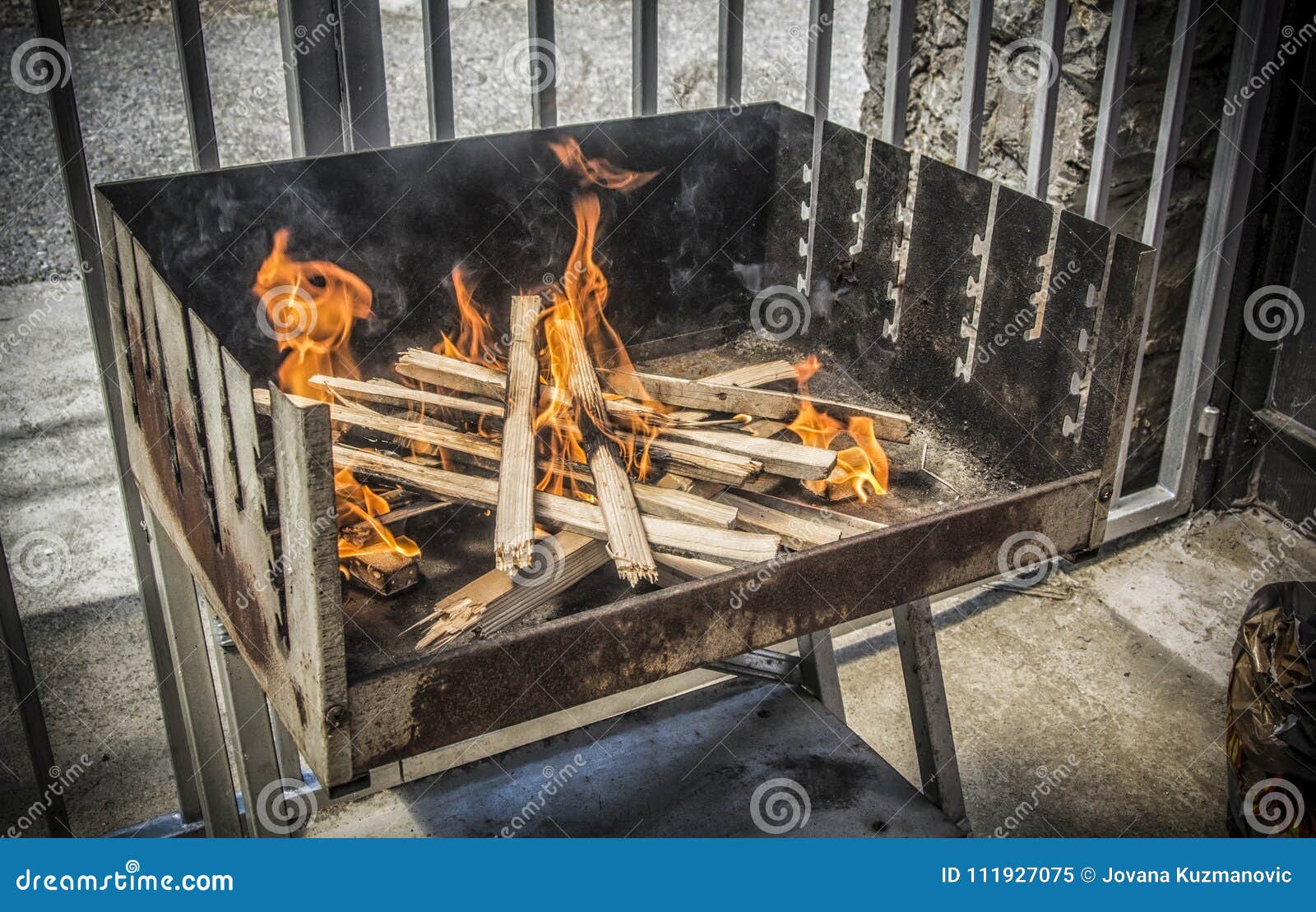 A Burning Barbecue stock image. Image of preparation - 111927075