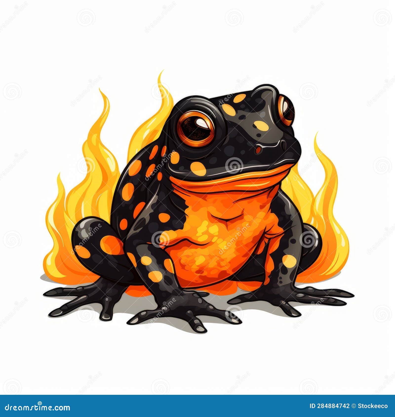 Simple Fire-bellied Toad Clip Art with White Margins Stock Illustration ...