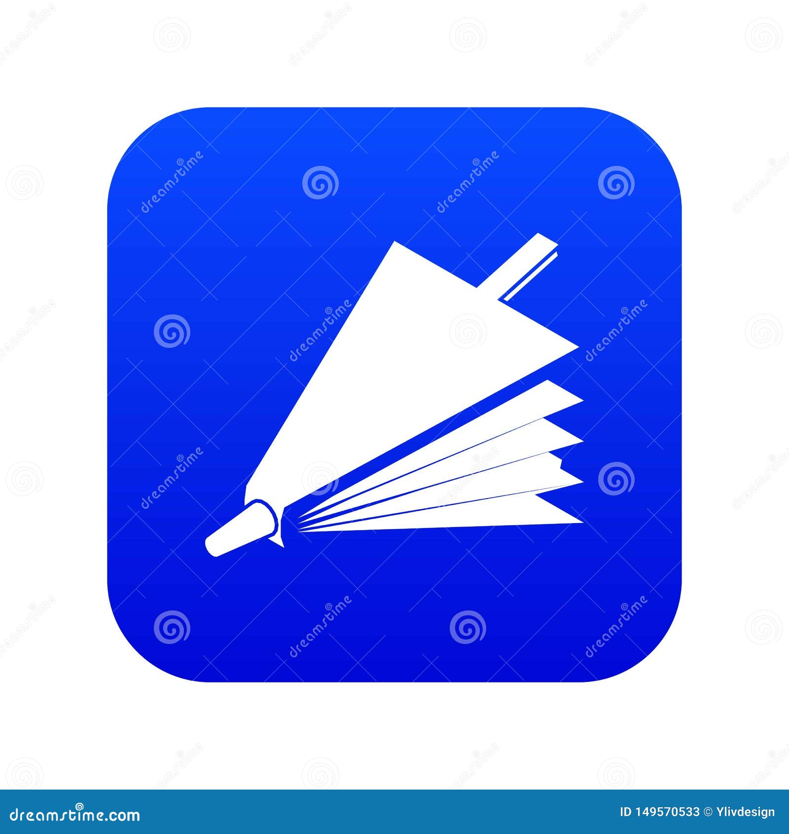 Fire Bellows Icon Blue Vector Stock Vector - Illustration of decoration ...