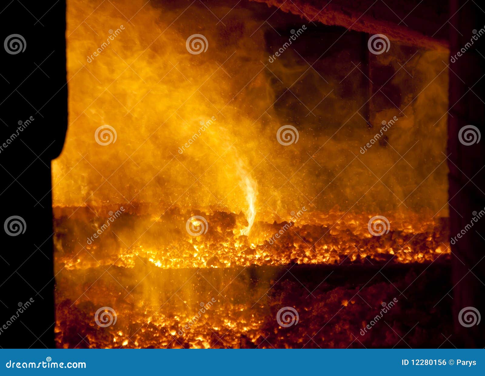 Fire in big furnace stock photo. Image of burn, blowing - 12280156