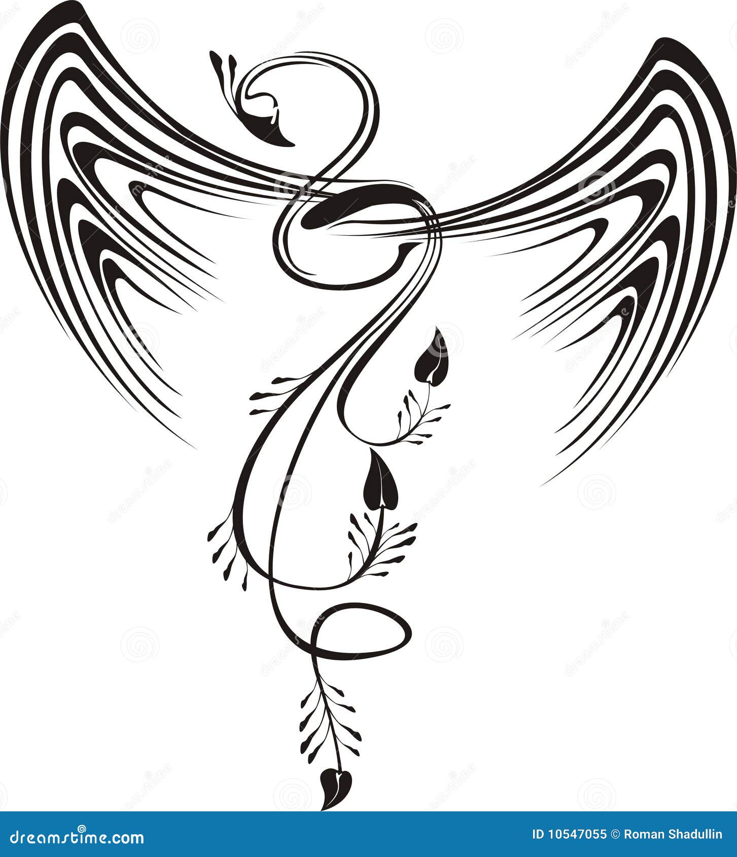 Fire bird stock vector. Illustration of drawing, neckline - 10547055