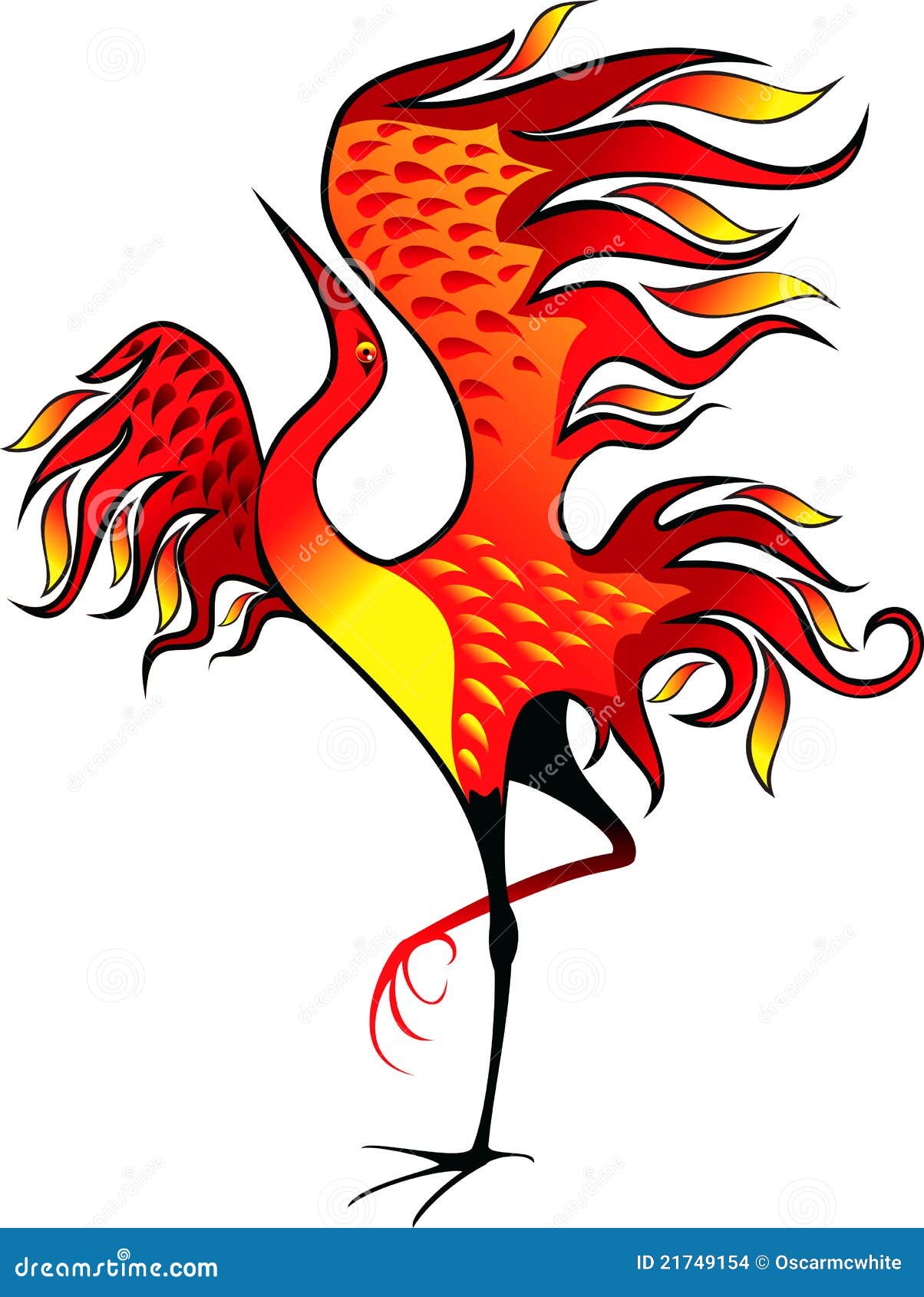 Fire bird stock vector. Illustration of isolated, miracle - 21749154
