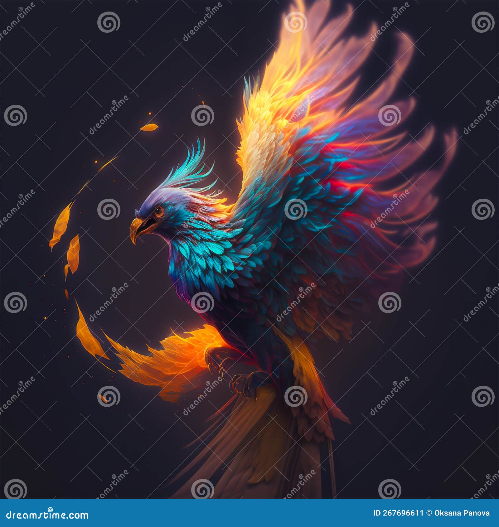 A Phoenix Digital Artwork Emerges From The Depths Of A Mysterious ...