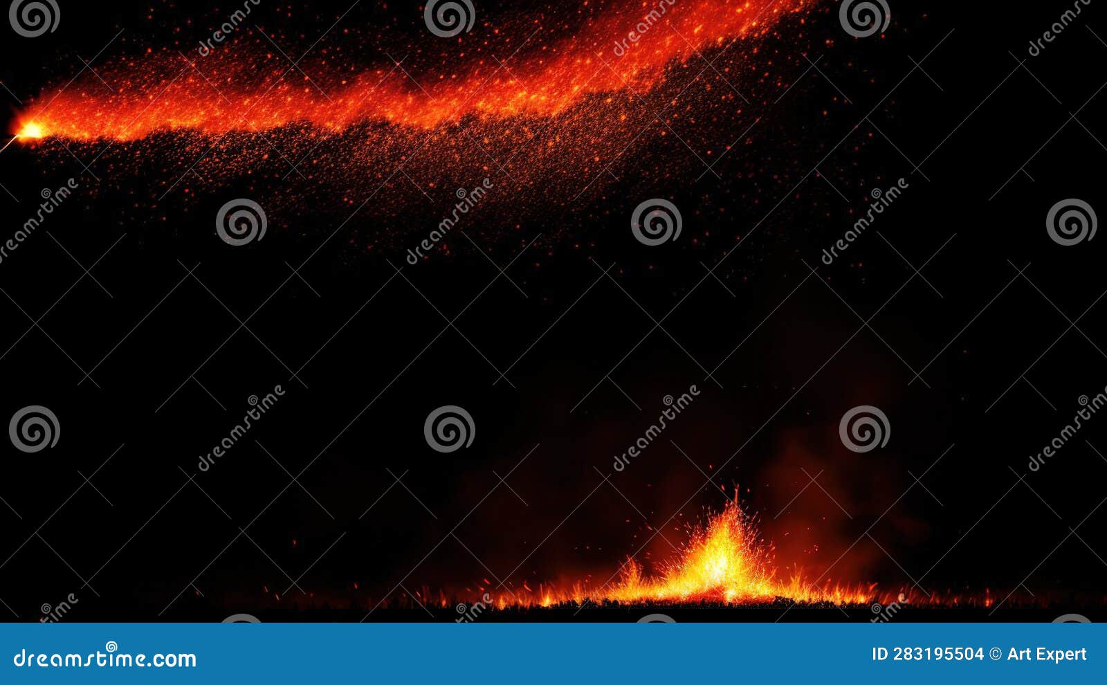Fire on a Black Background. Abstract Background Stock Illustration ...