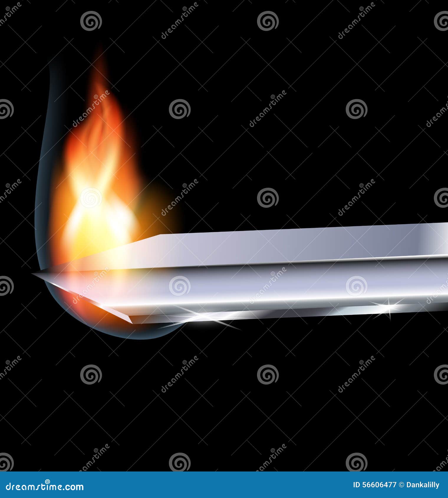 Fire and blade stock vector. Illustration of black, dagger - 56606477
