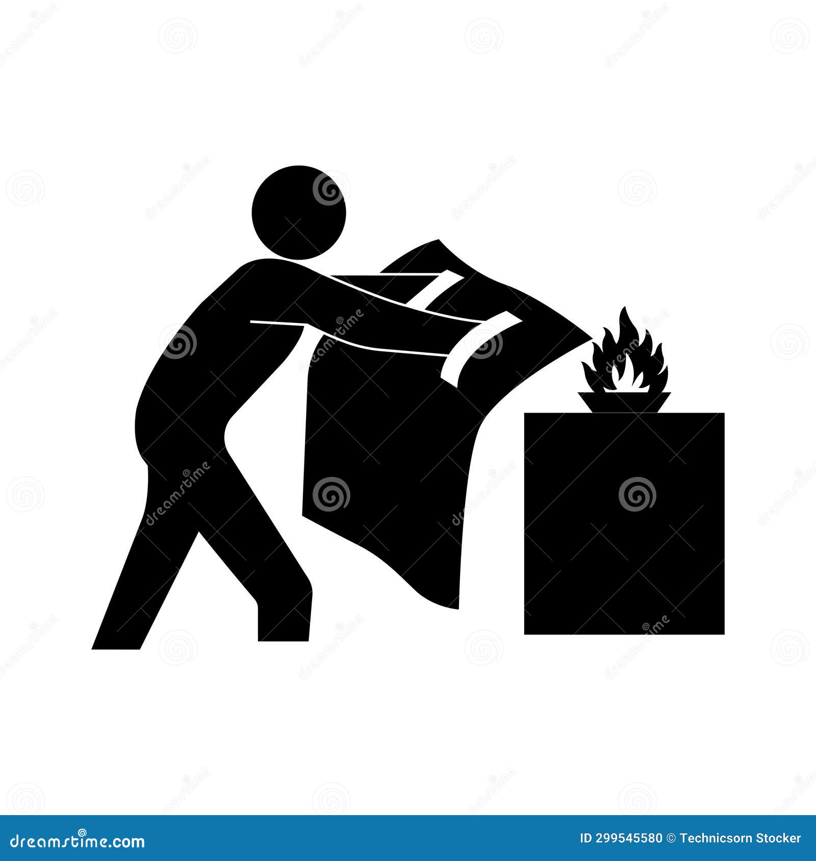 Fire Blanket Black Icon ,Vector Illustration, Isolate on White ...