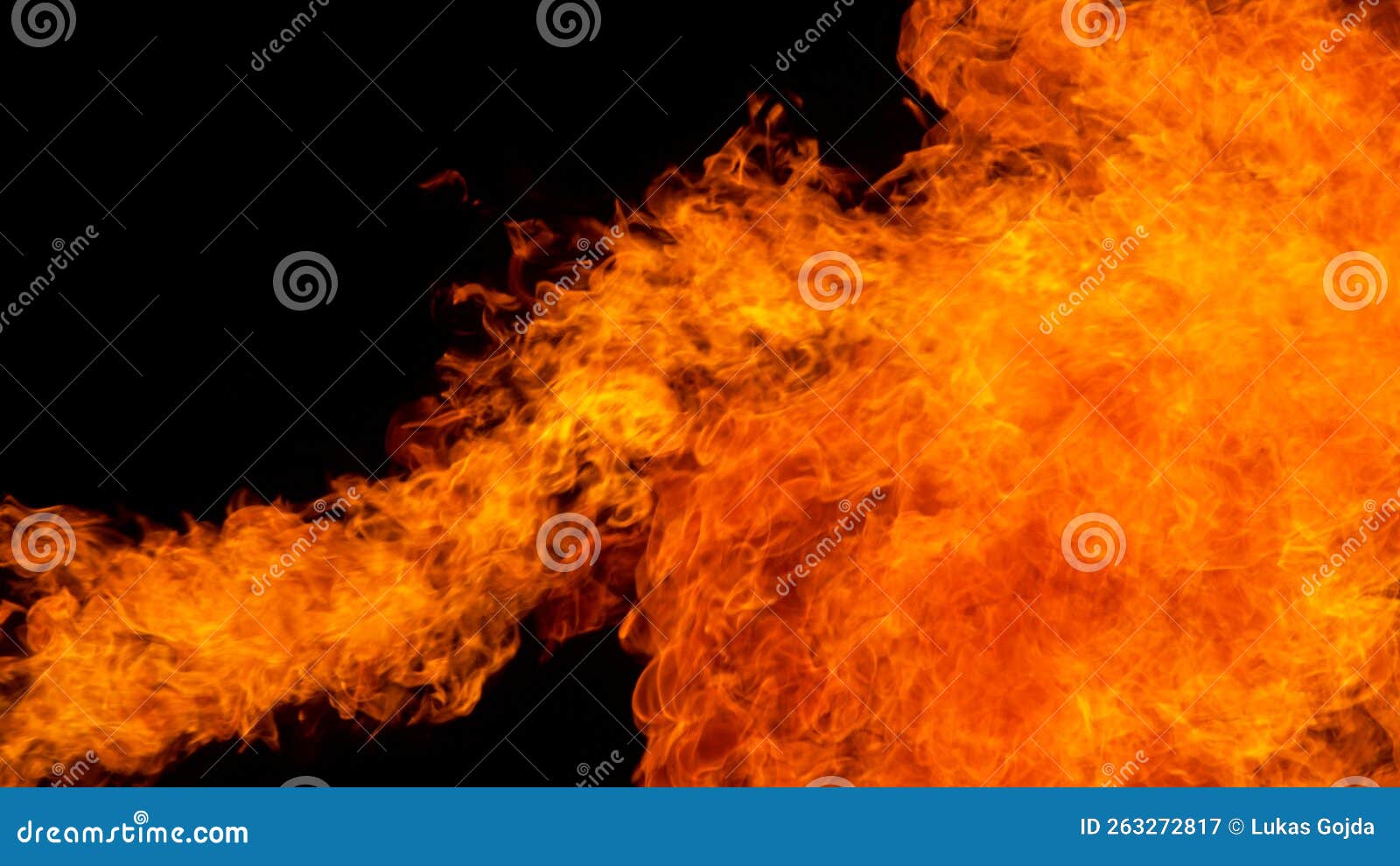 Fire Blasts on Black Background Stock Image - Image of bonfire, fuel ...