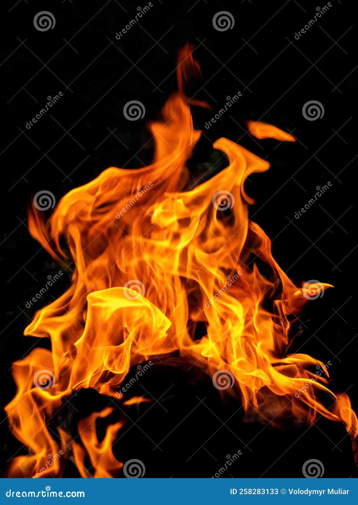 Fire Blaze. Abstract Blaze, Fire on a Black Background, Flame Texture ...