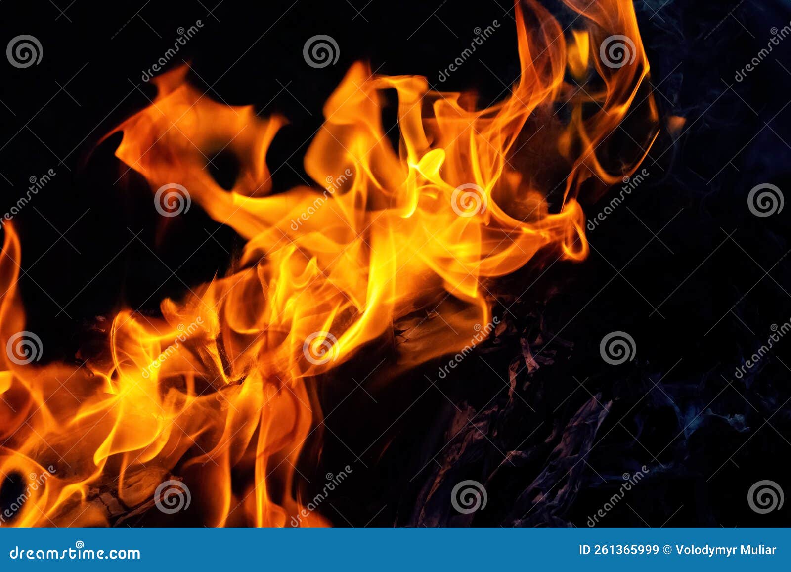 Fire Blaze. Abstract Blaze, Fire on a Black Background, Flame Texture ...