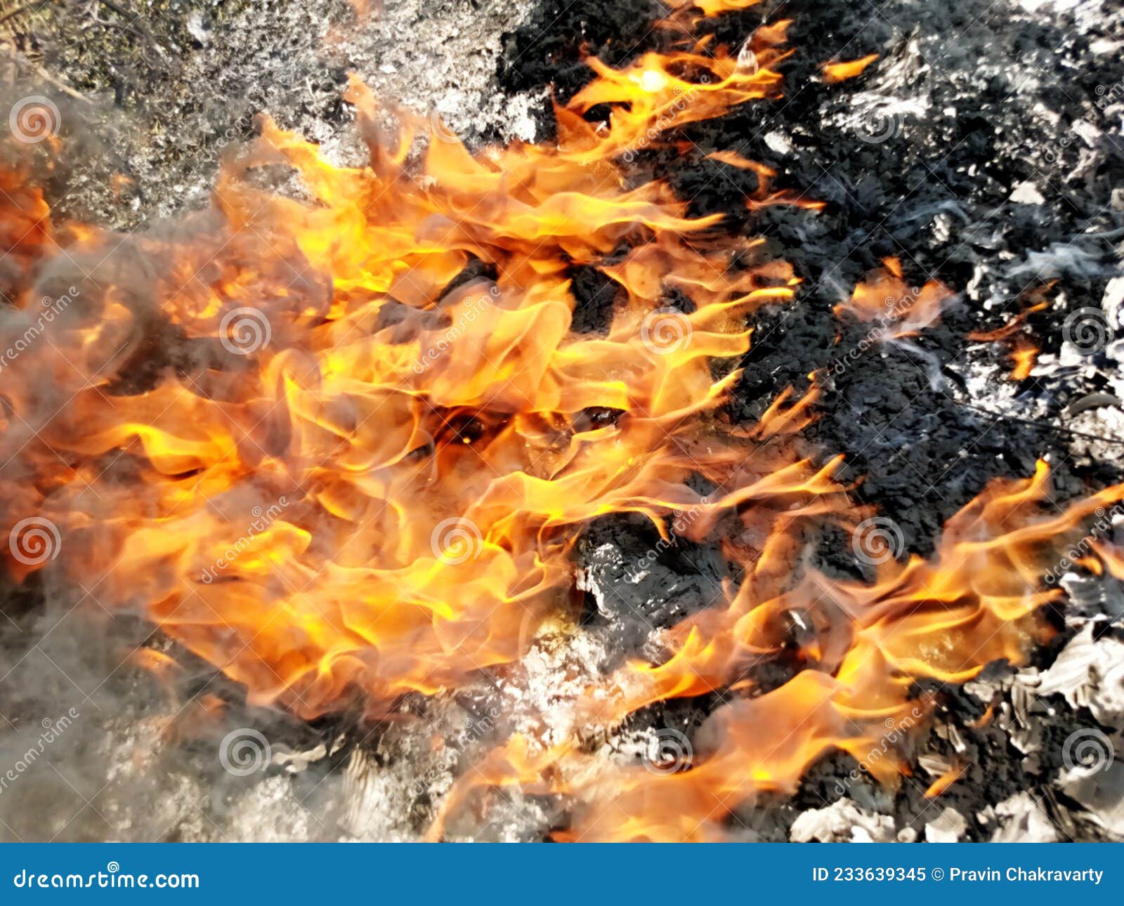 Fire Blaze and Flame Texture Background. Fire with Black Smoke Dust and ...