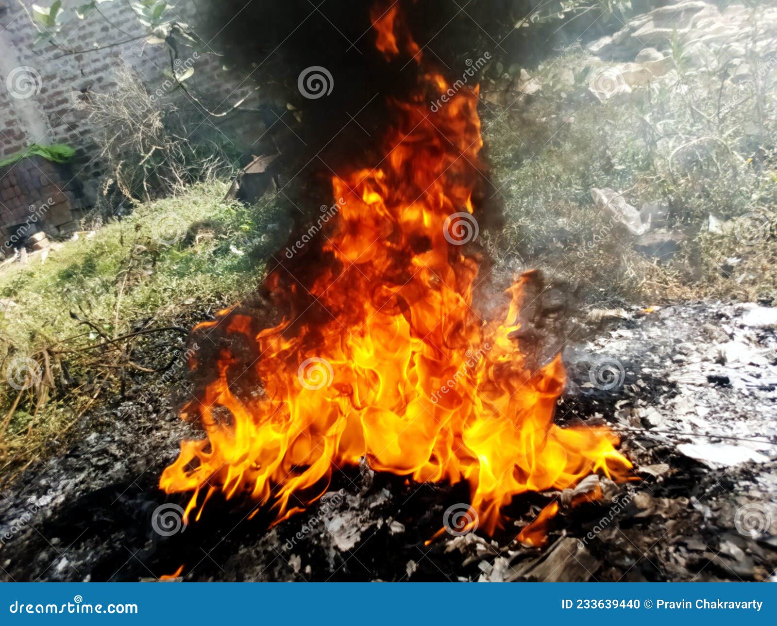 Fire Blaze and Flame Texture Background. Fire with Black Smoke Dust and ...