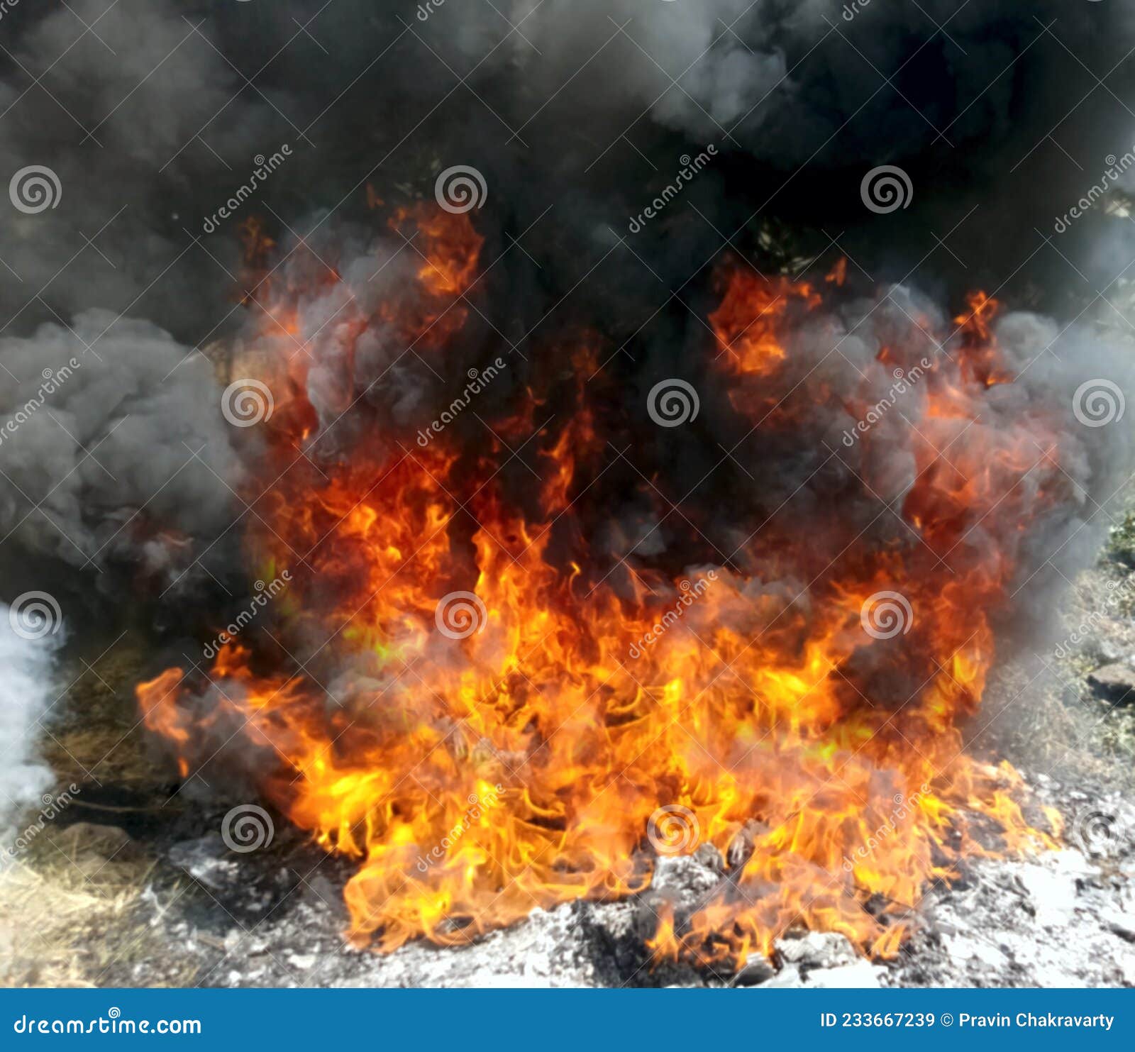 Fire Blaze and Flame Texture Background. Fire with Black Smoke Dust and ...