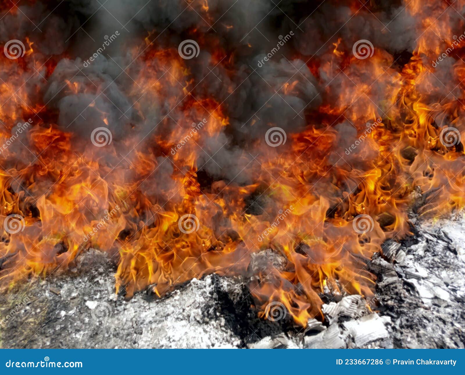 Fire Blaze and Flame Texture Background. Fire with Black Smoke Dust and ...