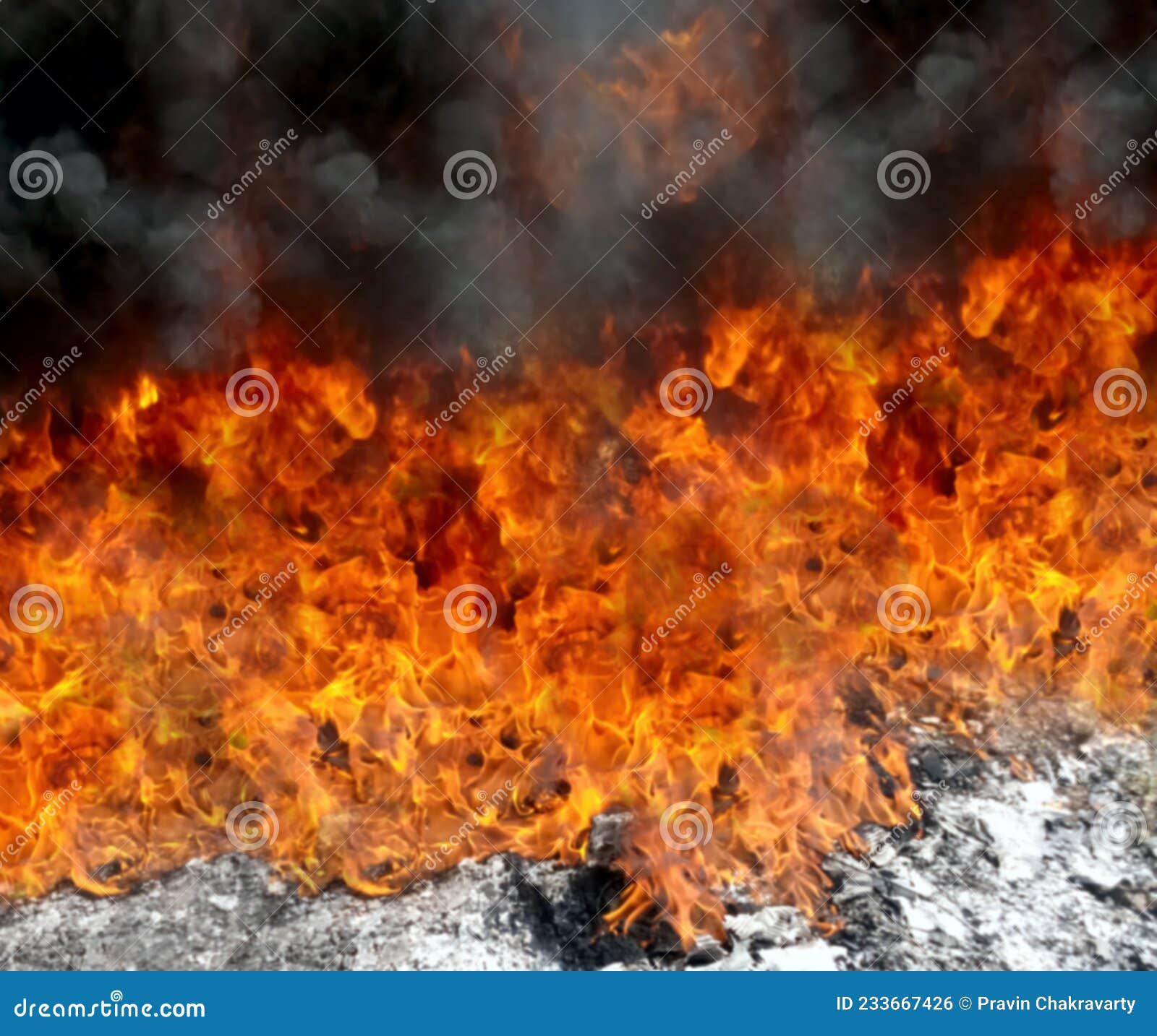 Fire Blaze and Flame Texture Background. Fire with Black Smoke Dust and ...