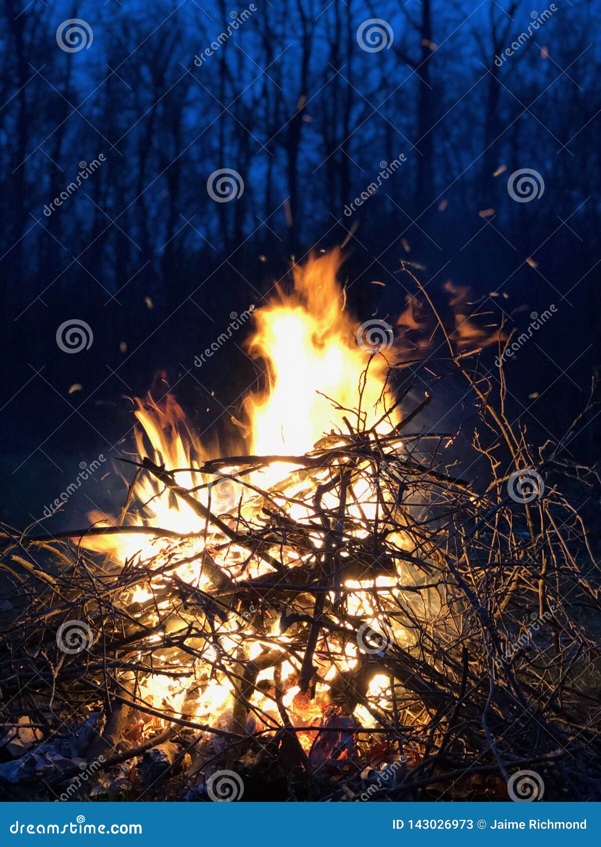 Fire blazing in the night stock image. Image of cold - 143026973