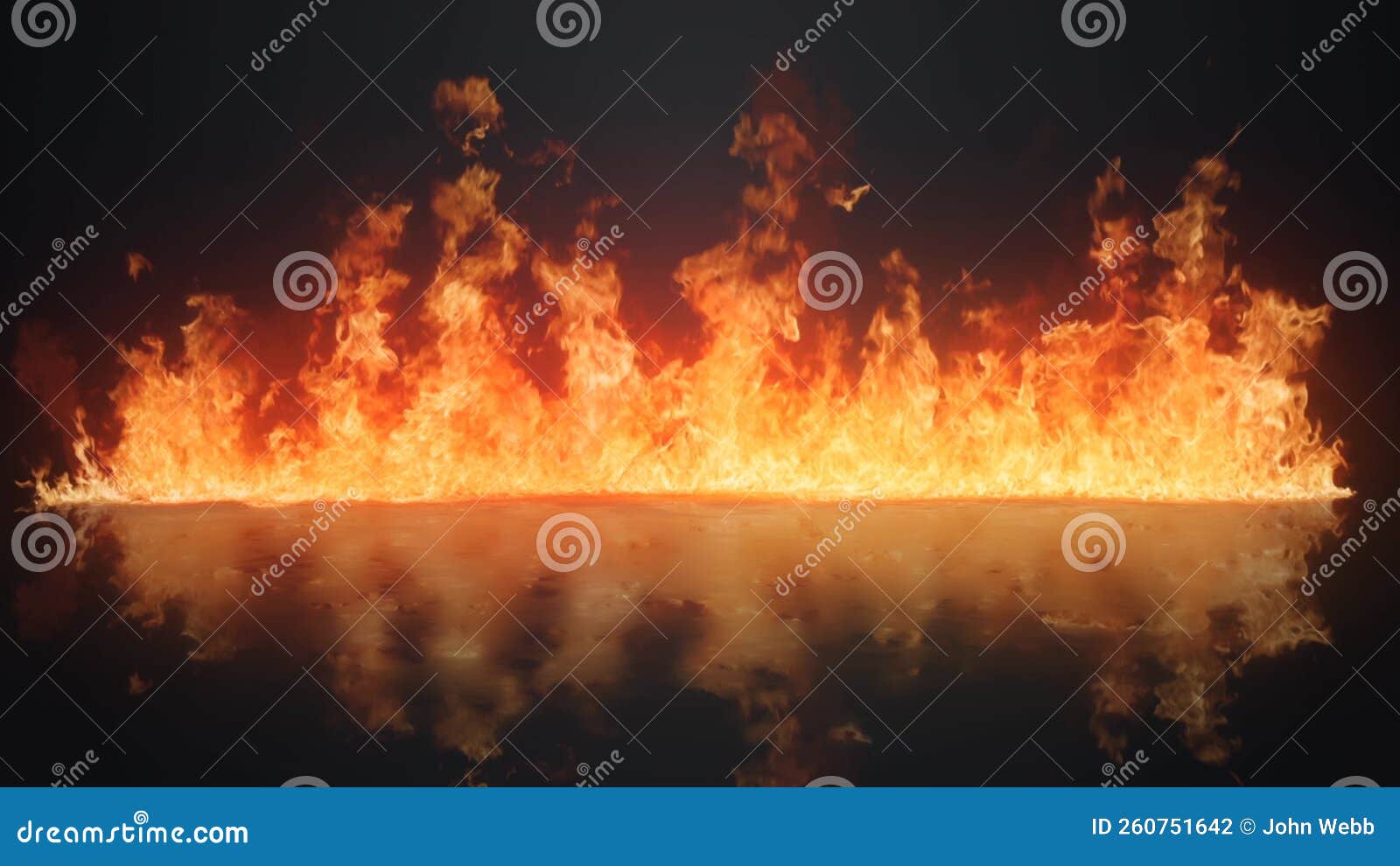 Fire Blazing on a Reflective Surface Background 4K Stock Footage ...