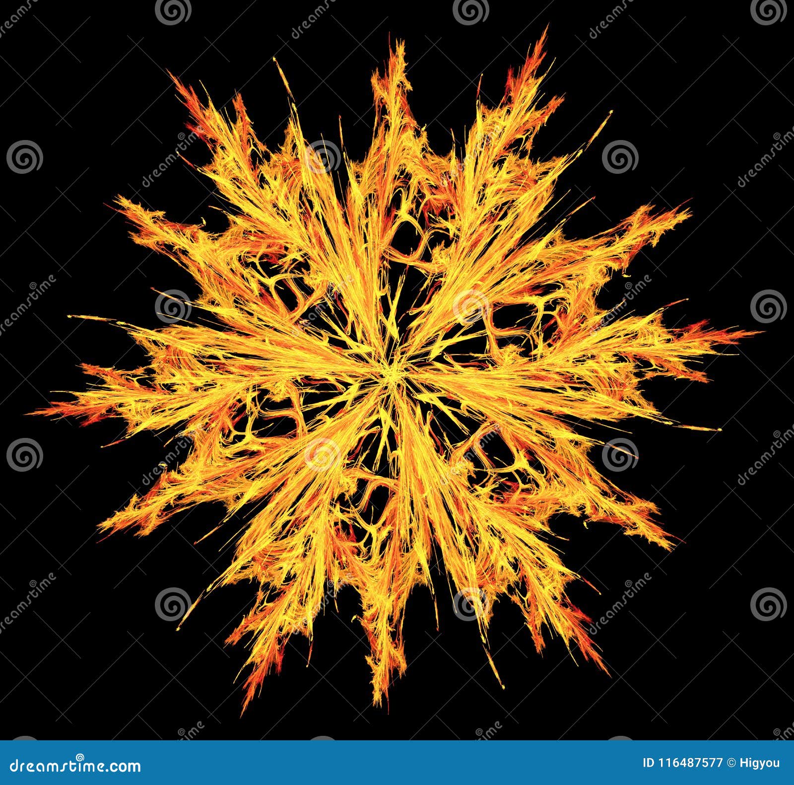 Fire Bloom Flower stock illustration. Illustration of fractal - 116487577