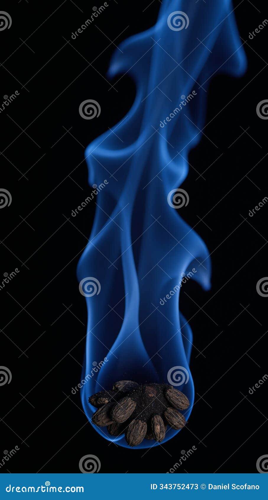 Fire Blue Ember Particles Textures with Burn Effects Overlay on an ...