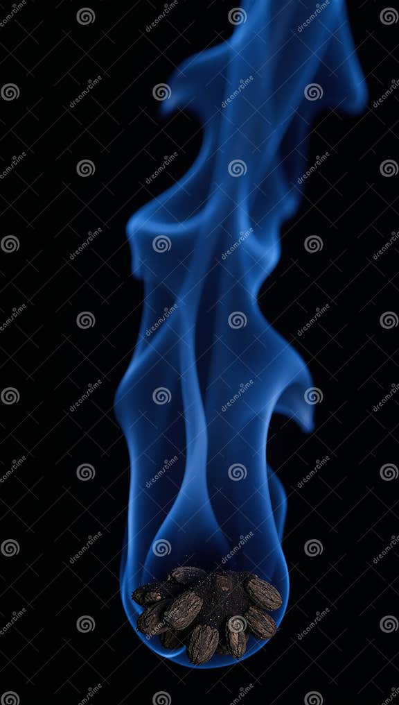 Fire Blue Ember Particles Textures with Burn Effects Overlay on an ...