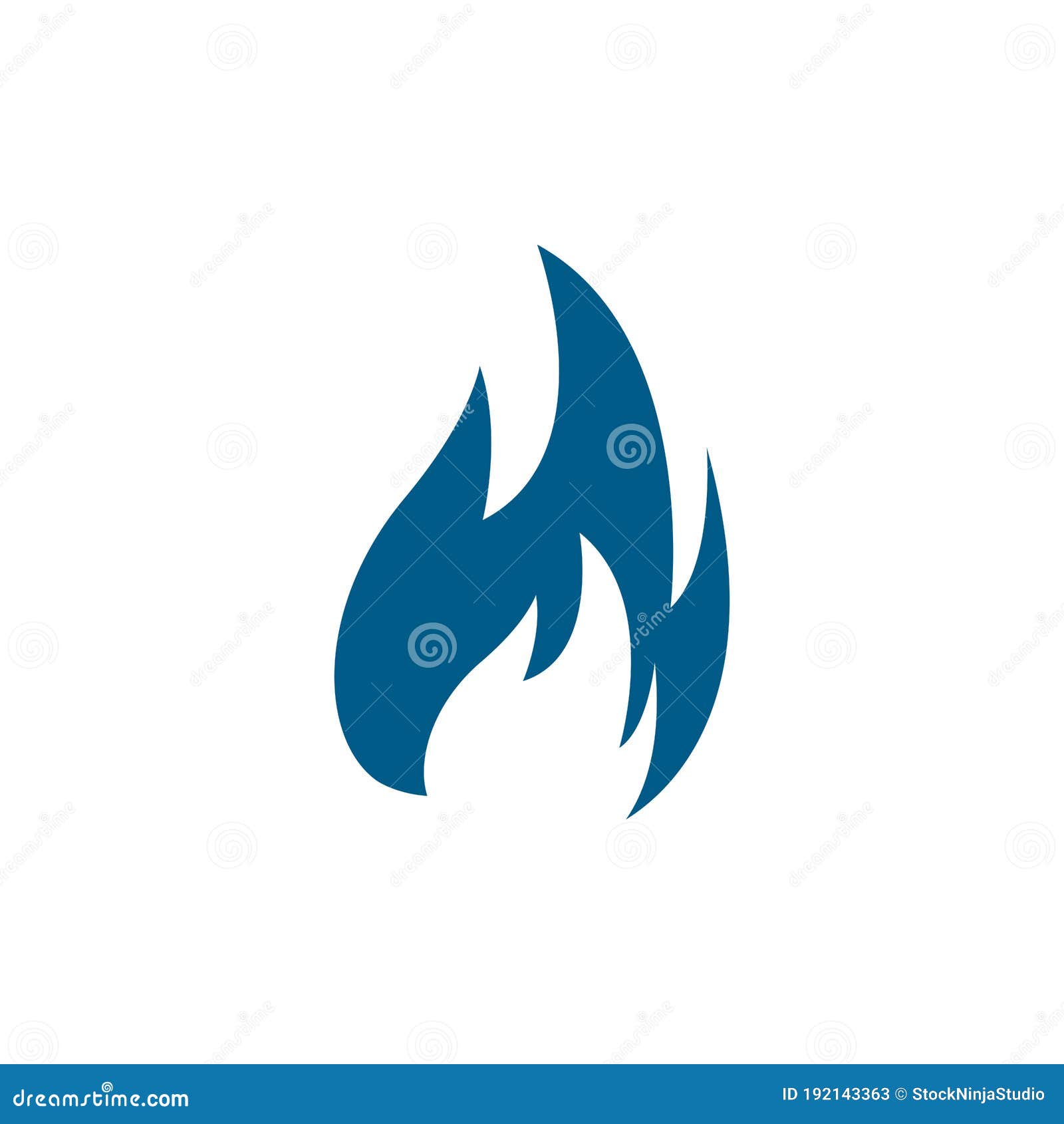 Fire Blue Icon on White Background. Blue Flat Style Vector Illustration ...
