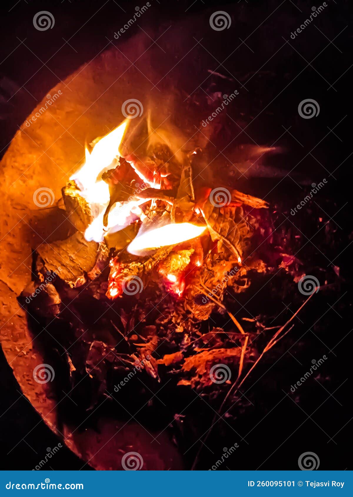Fire with Blur Ash Effect. a Bright Bonfire on a Warm Spring Evening ...