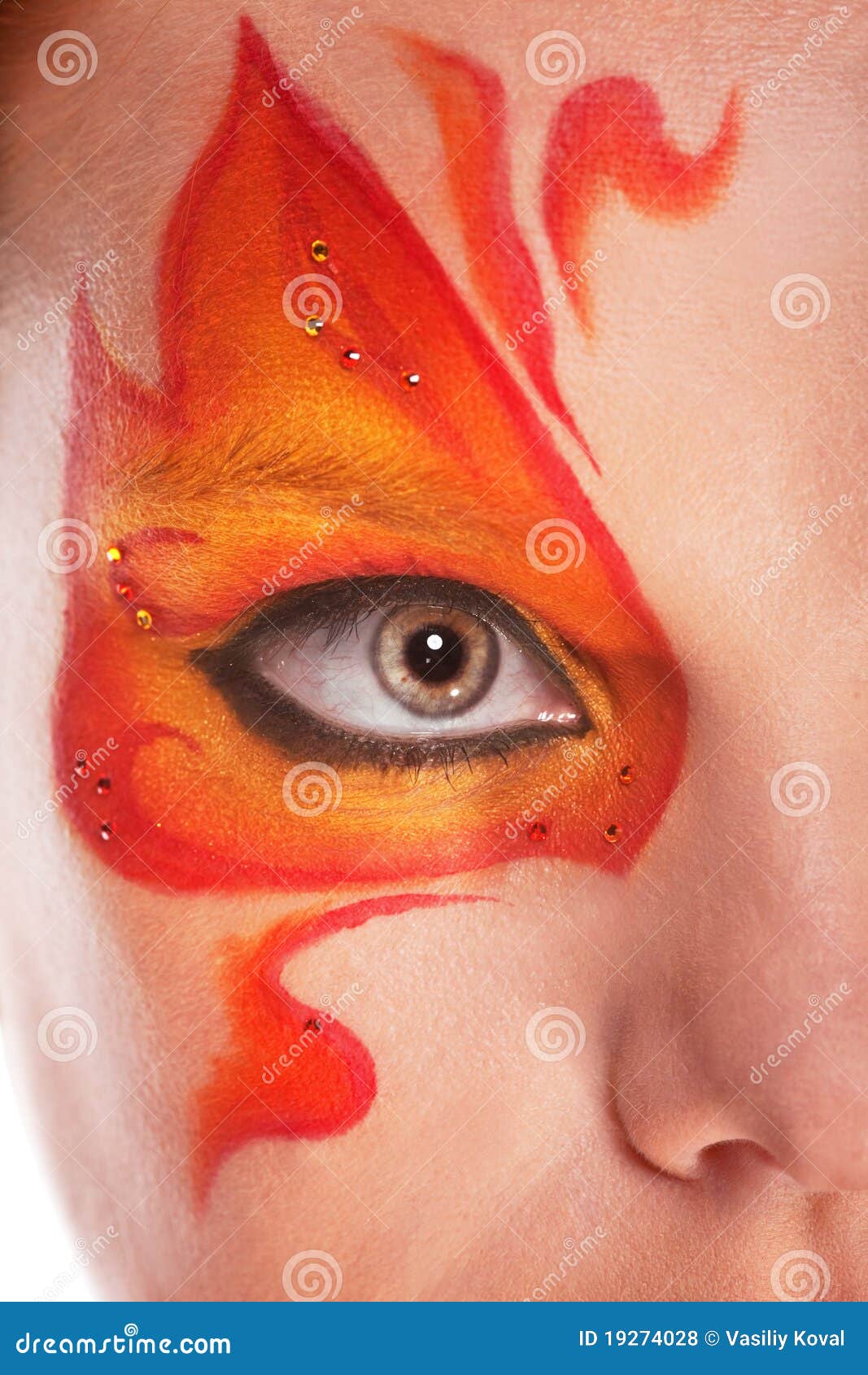 Fire bodyart stock photo. Image of caucasian, attractive - 19274028
