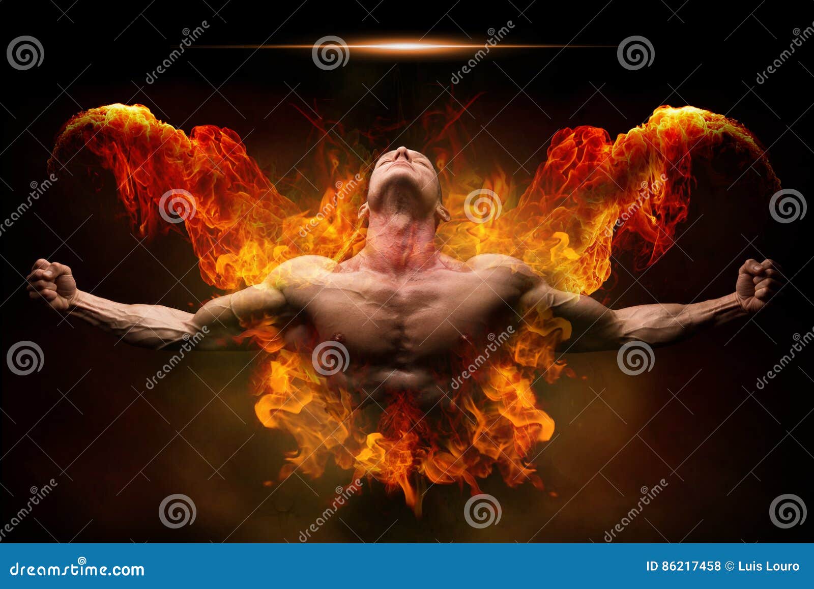 On Fire Bodybuilder Stock Photography | CartoonDealer.com #86217458