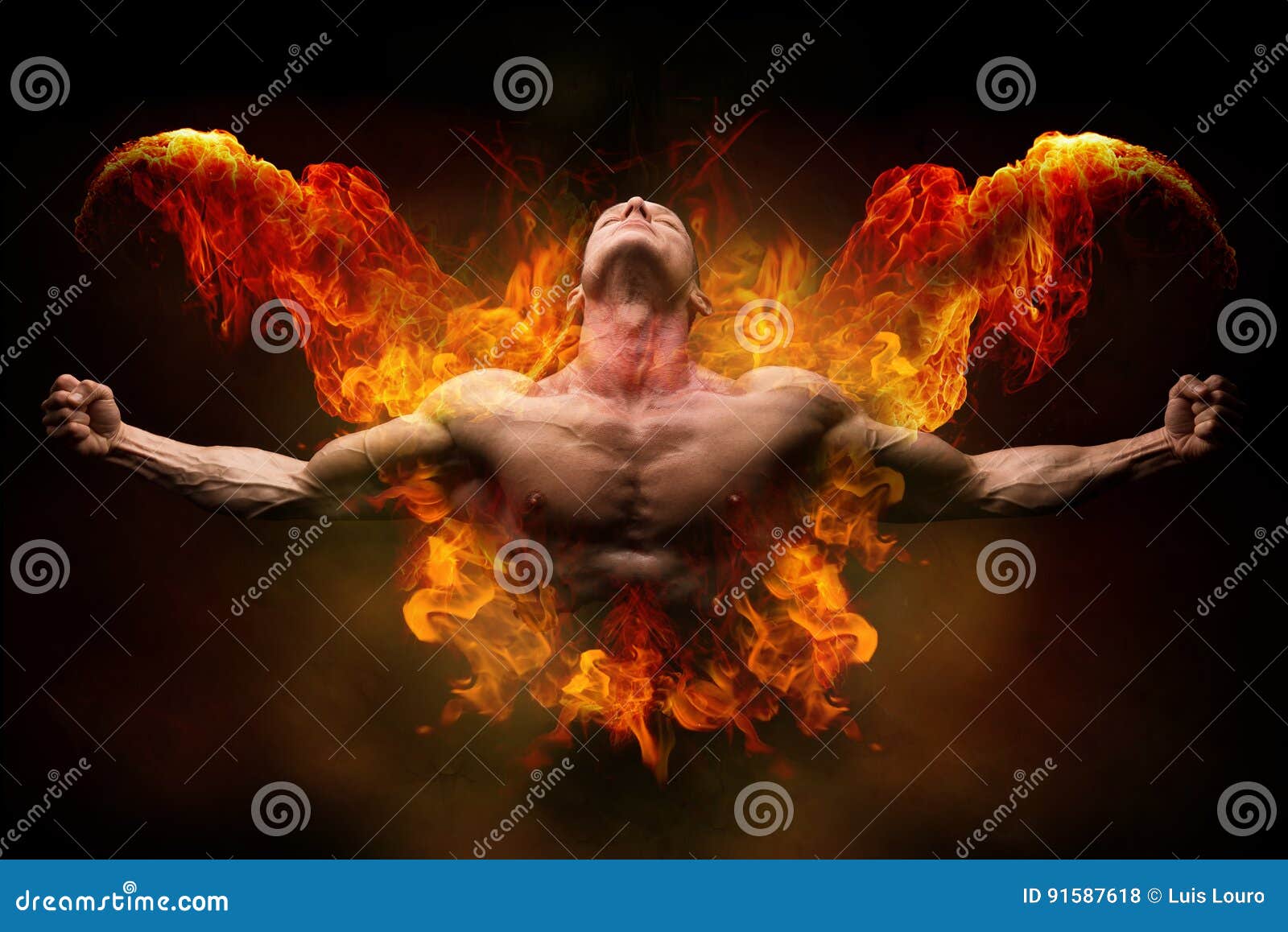 On fire bodybuilder stock photo. Image of ripped, lifestyle - 91587618