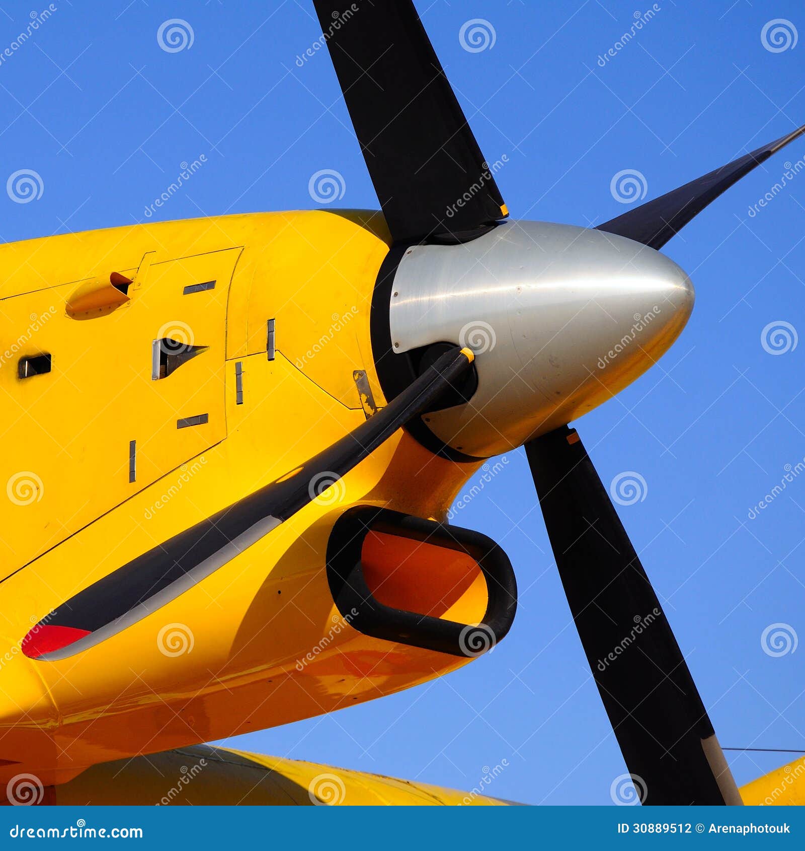 Fire Bomber Propeller and Engine. Stock Photo - Image of yellow ...
