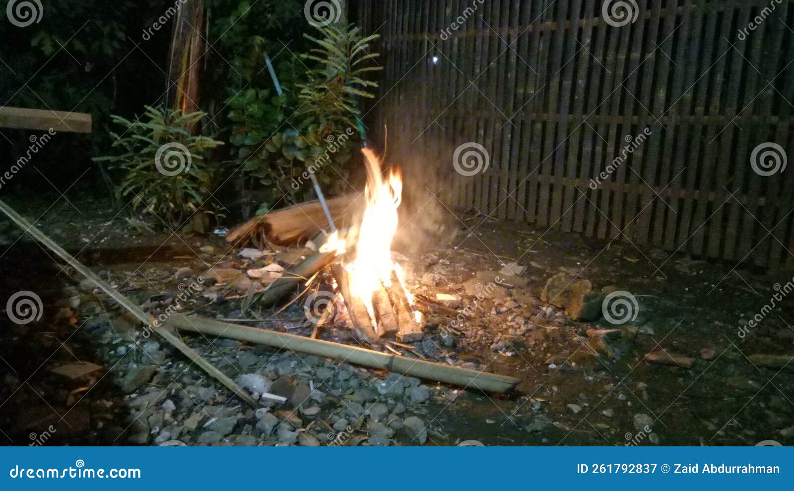 Fire Bonfire Hot Night Bamboo Patterned Stock Image - Image of ...